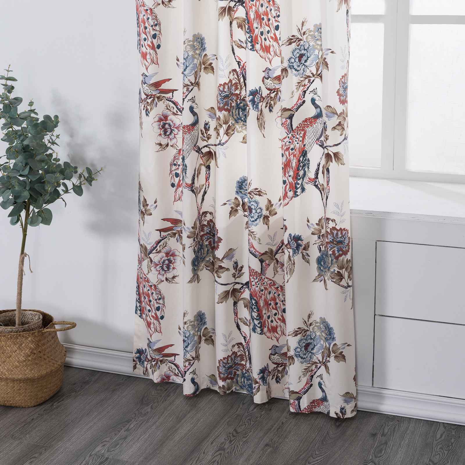 Timeless East Asian Motifs Chinoiserie Luxury Window Curtains 2pc ...