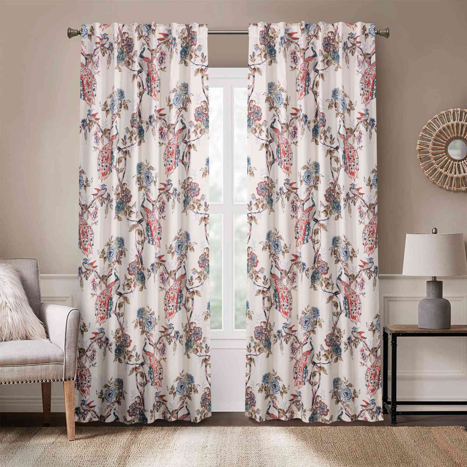 Timeless East Asian Motifs Chinoiserie Luxury Window Curtains 2pc ...