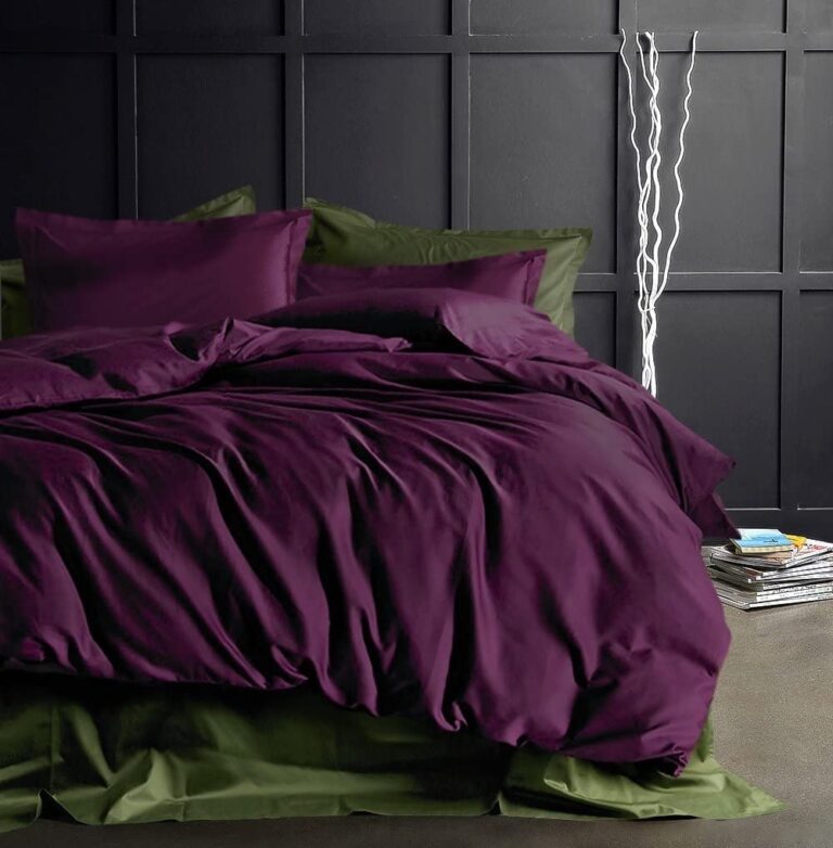 Solid Color Duvet Cover and Fitted Sheet Set 400 Thread Count Cotton ...