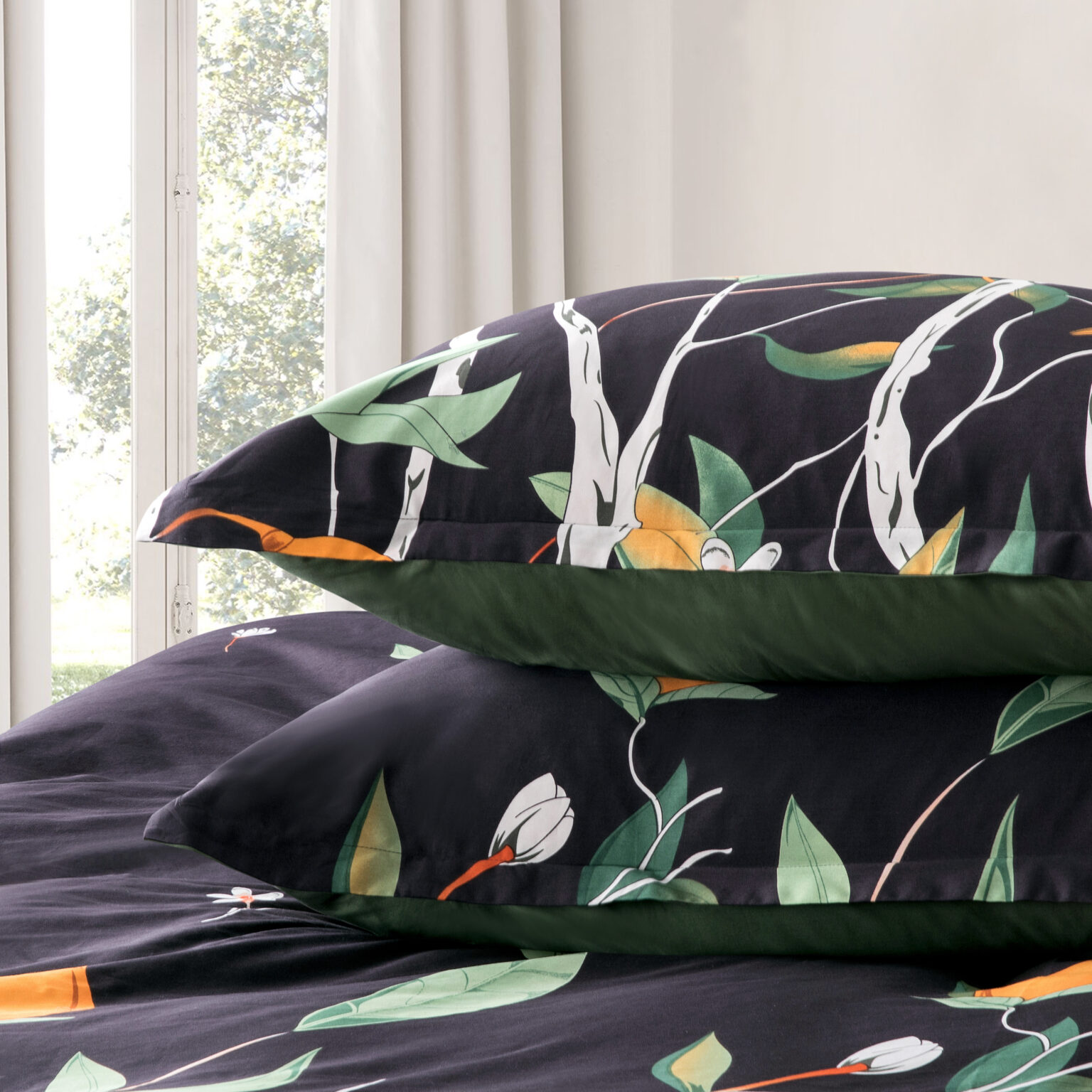 Mid century Modern inspired botanical print Vintage Retro Mod Bedding ...