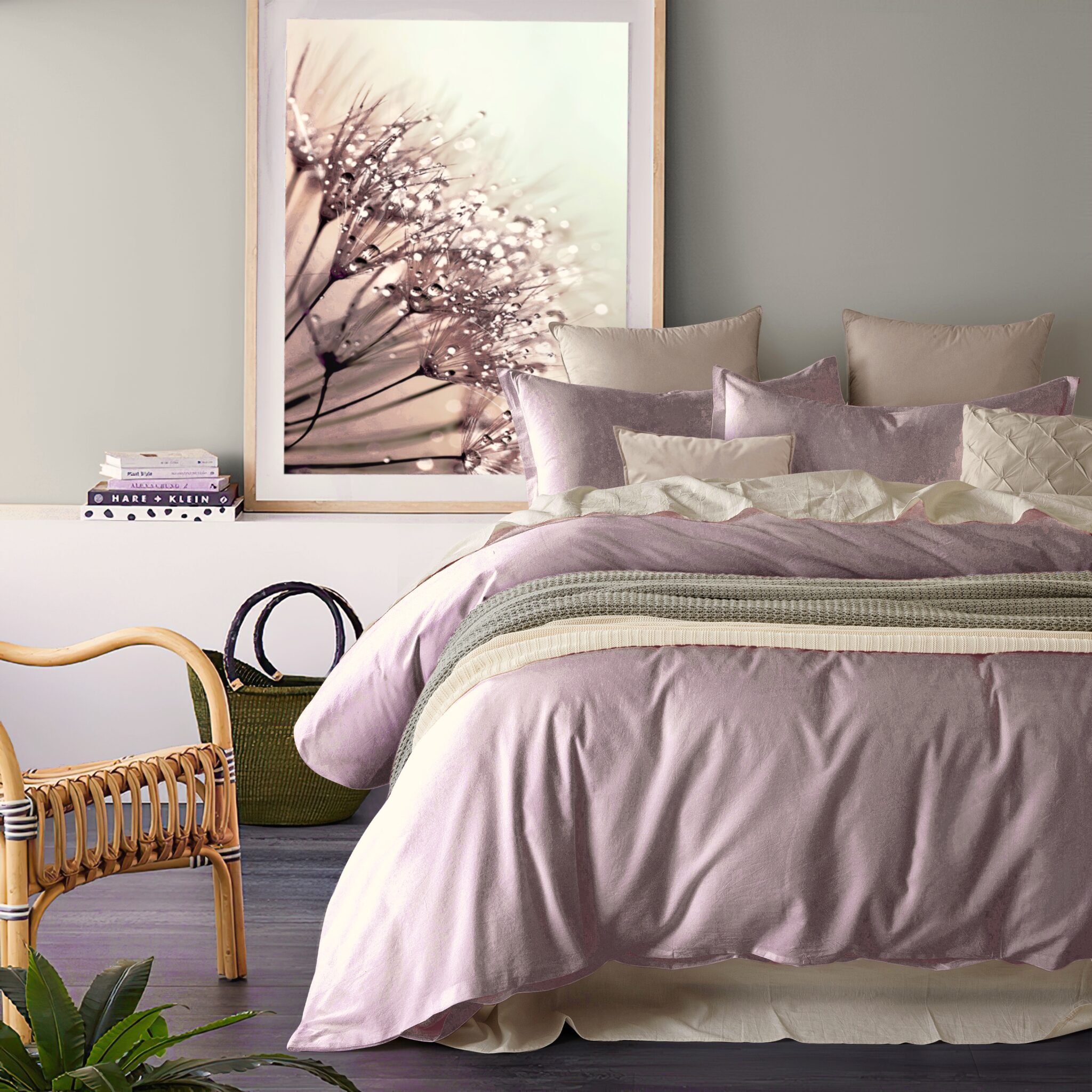 Stonewashed Cotton Casual Duvet Cover Set Relaxed Modern Style Bedding ...